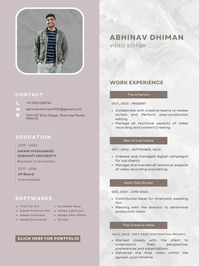 Abhinav Dhiman (Video Editor) | PDF