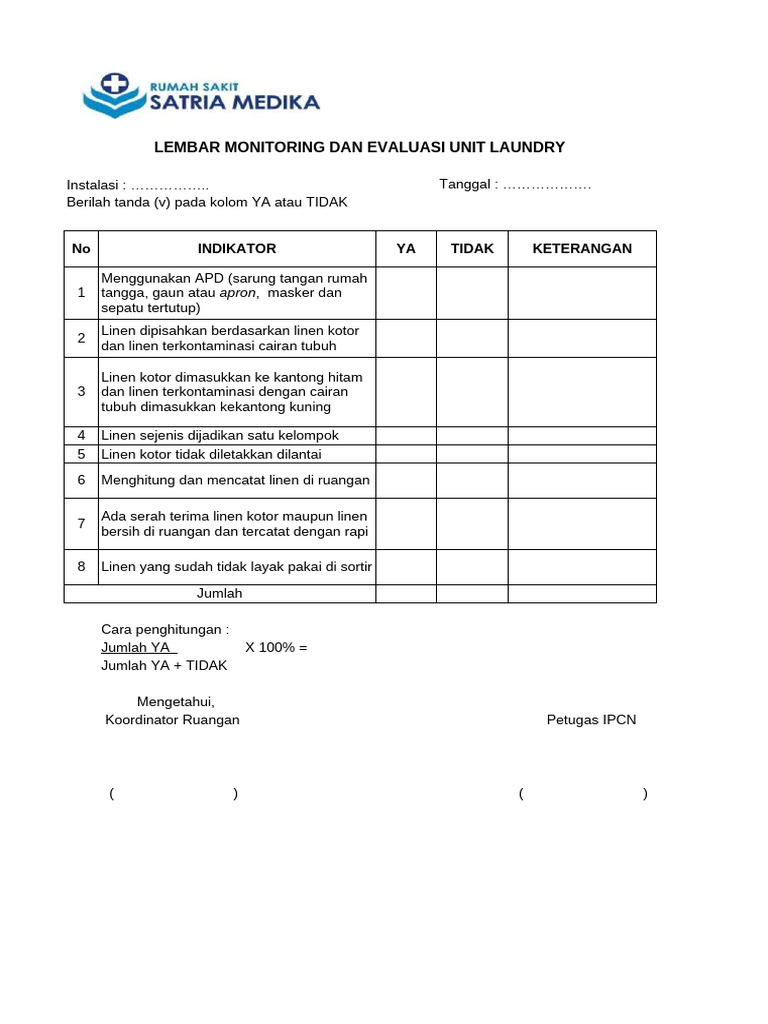 Monitoring Linen Dan Laundry | PDF