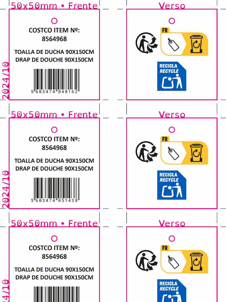 Etiquetas 5X5 Costco Triman 2024 10 Rev4 | PDF