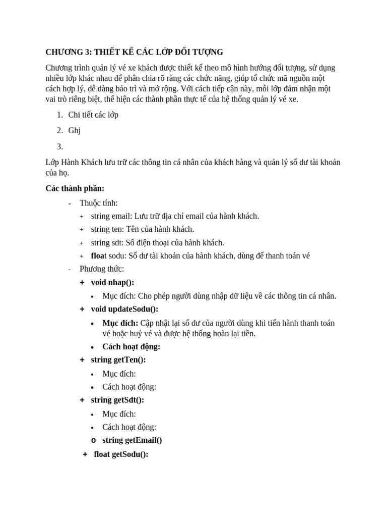 Chương 3: Thiết Kế Các Lớp Đối Tượng | PDF