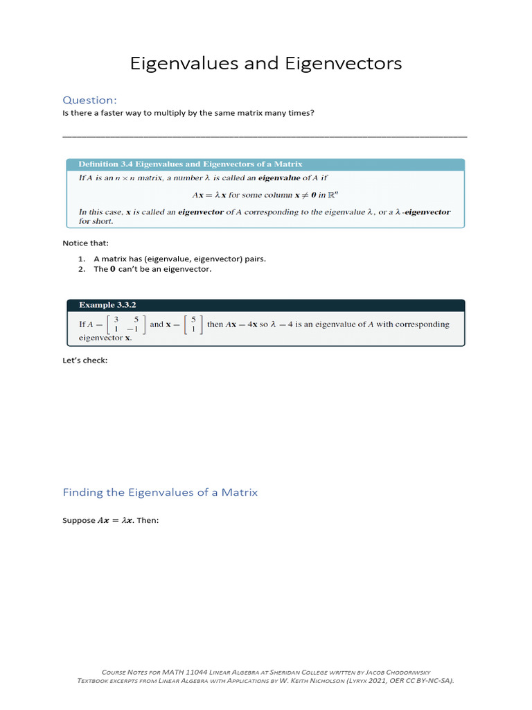9A - Eigenvalues and Eigenvectors | PDF | Eigenvalues And Eigenvectors | Linear Algebra
