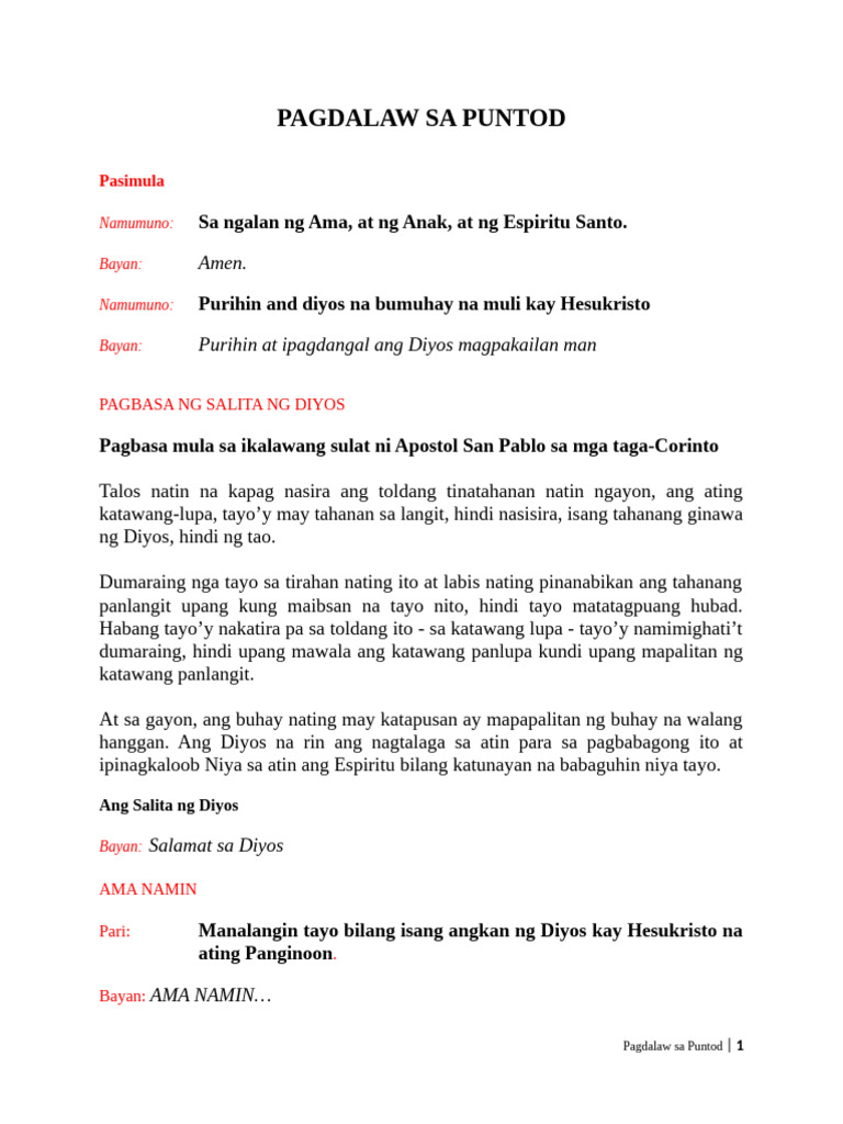 Pagdalaw Sa Puntod - 2024 2 | PDF