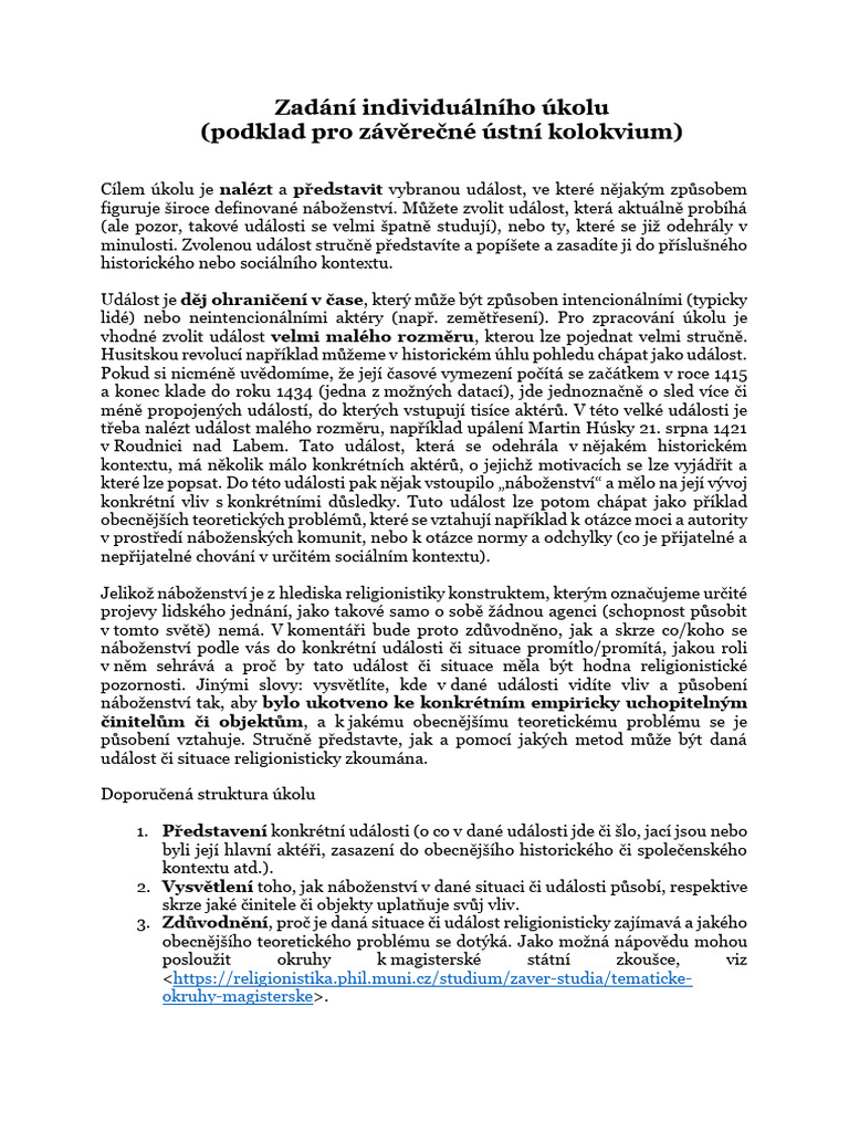 Zadani - Individualni Ukol | PDF