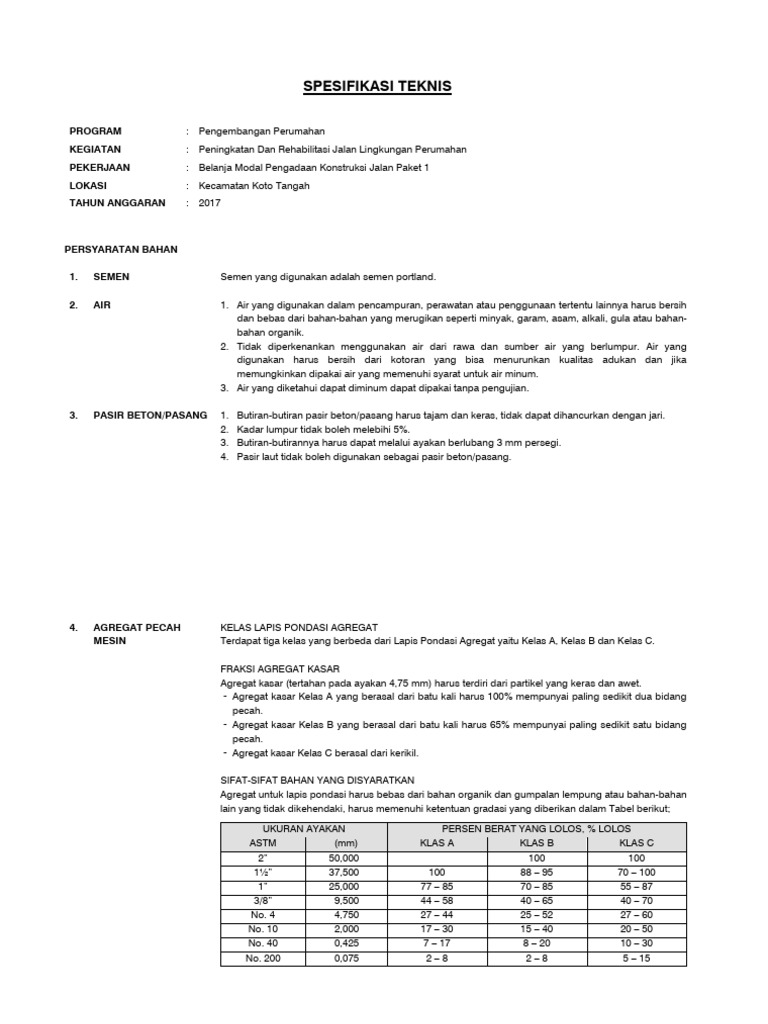 Lampiran Spesifikasi Teknis | PDF