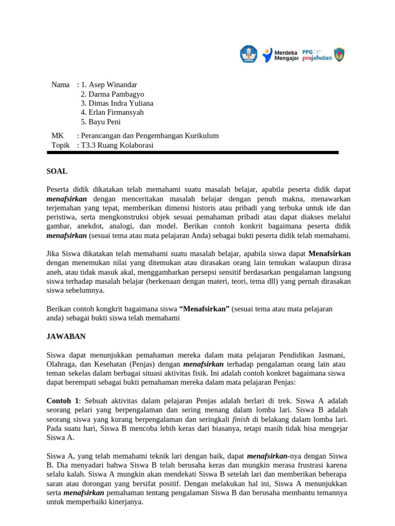 T-3 PPK RUANG KOLABORASI KELOMPOK 2 - Salin | PDF