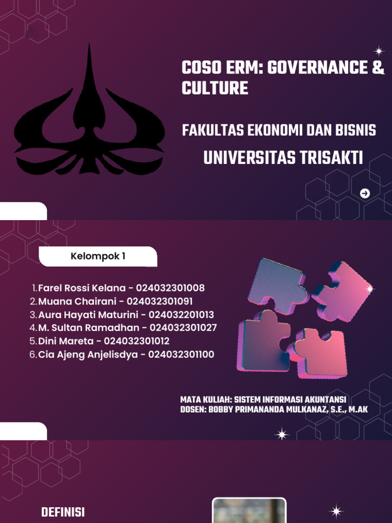 Tata Kelola & Budaya COSO ERM | PDF