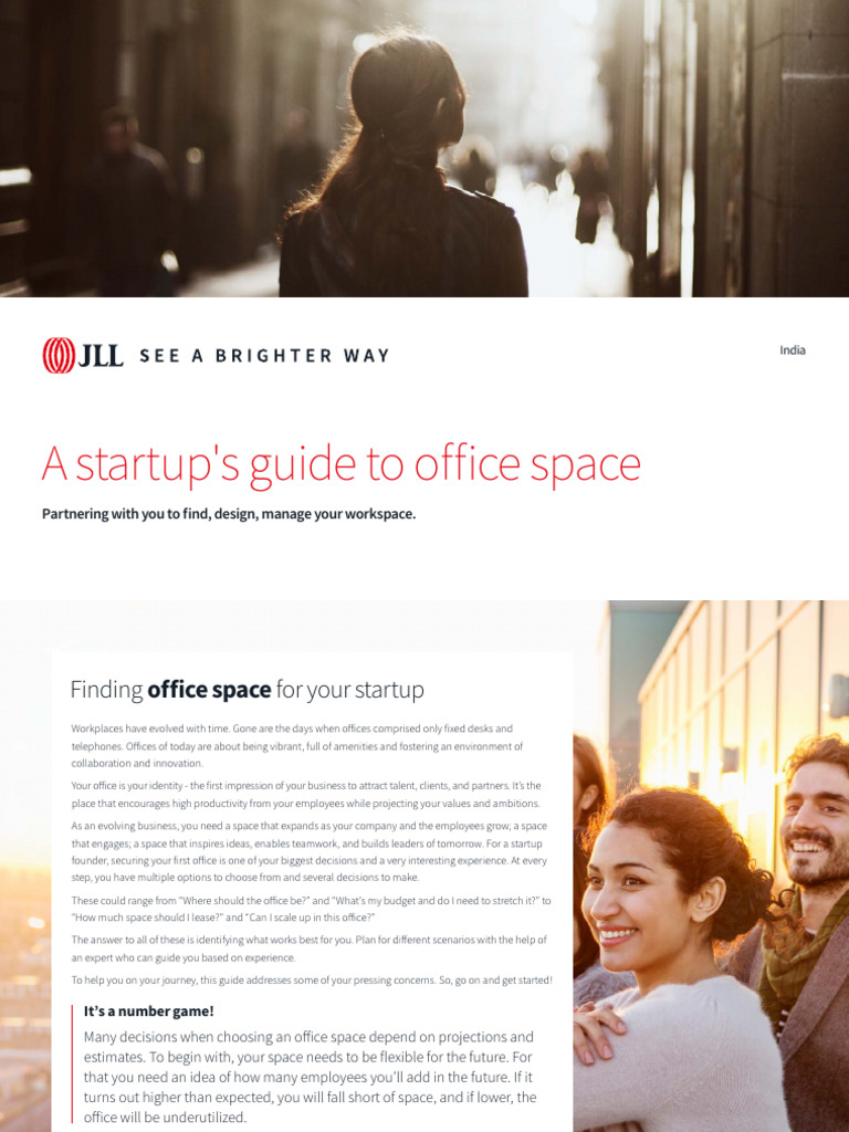 JLL A Startup Guide To Office Space | PDF | Leasehold Estate | Startup ...
