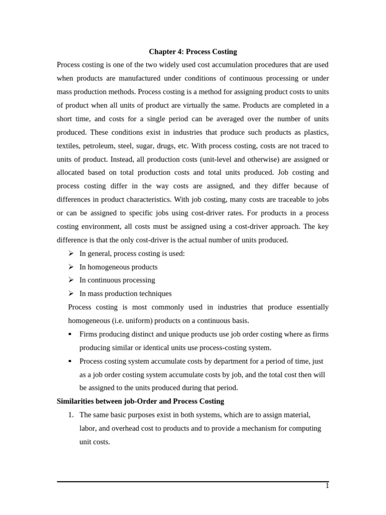 Chapter - 4 Process Costing Revised | PDF | Cost Of Goods Sold