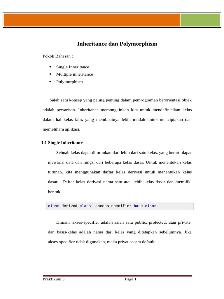 OOP: Inheritance & Polymorphism | PDF