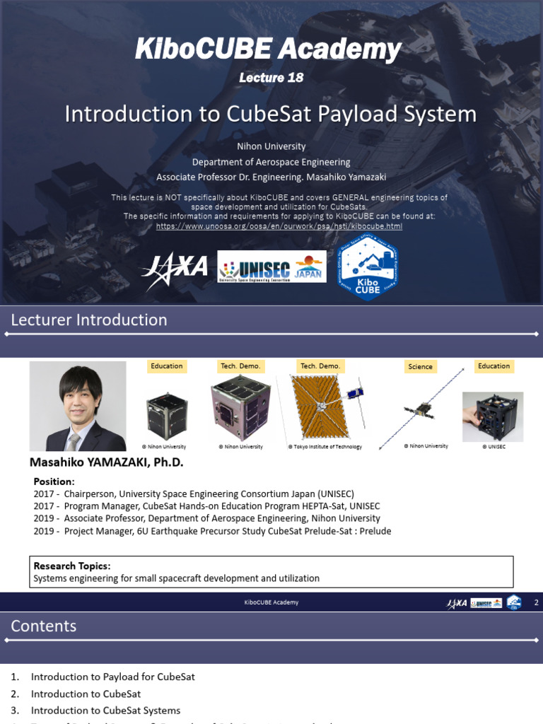 KiboCUBE - Academy - 2022 - OPL18 Payload | PDF | Outer Space | Meteoroid