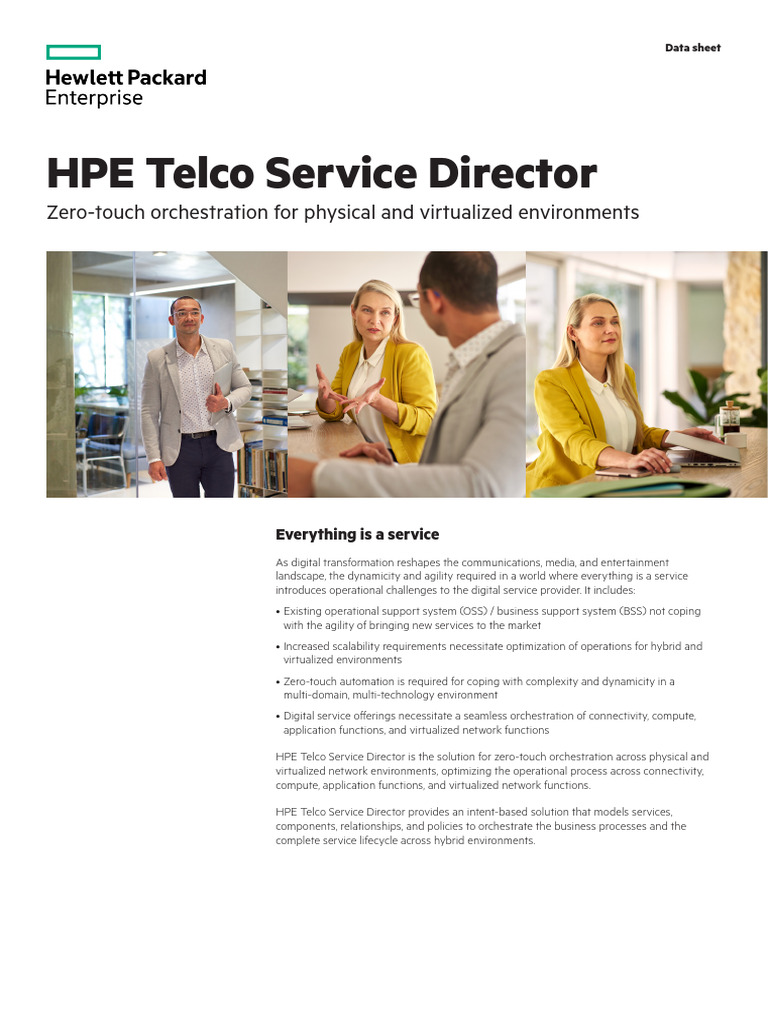 Hpe Telco Service Director Zero Touch Orchestration For Physical And Virtualized Environments