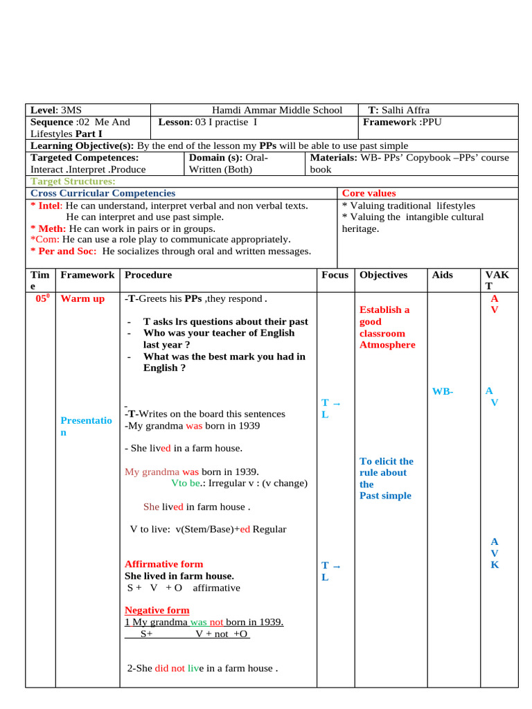 3MS Seq 02 Past Simple | PDF | Grammar | Linguistic Morphology