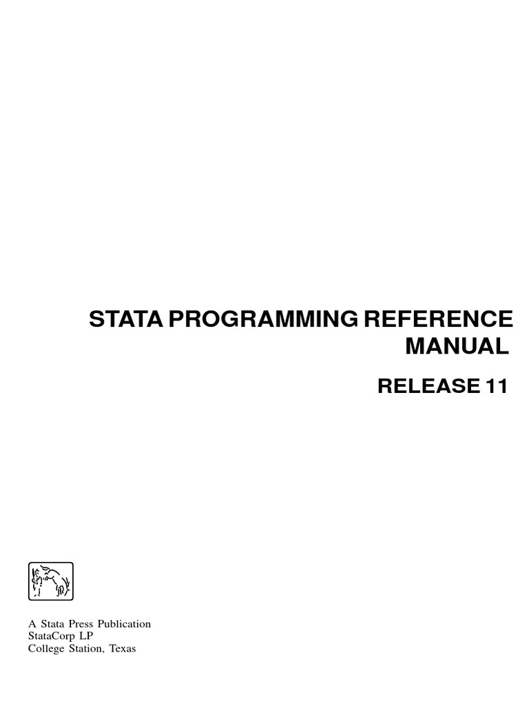 Stata Programming Reference Manual: Release 11 | PDF | Matrix ...