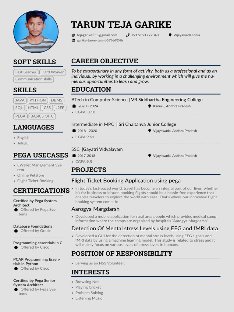 Tarun Teja Garike Resume Apna | PDF | Databases | Computing