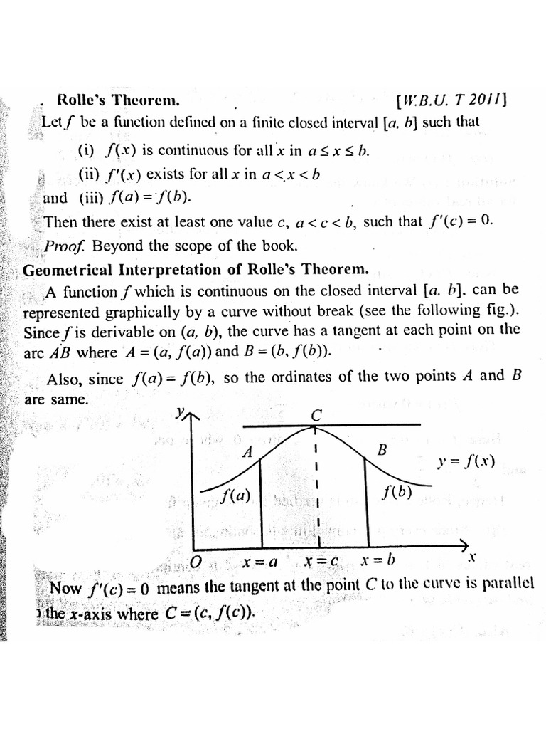MVT - Rolle's and Lagrange's | PDF