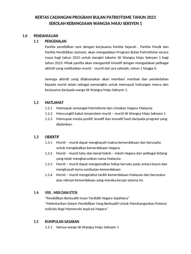 Kertas Kerja Bulan Kemerdekaan | PDF