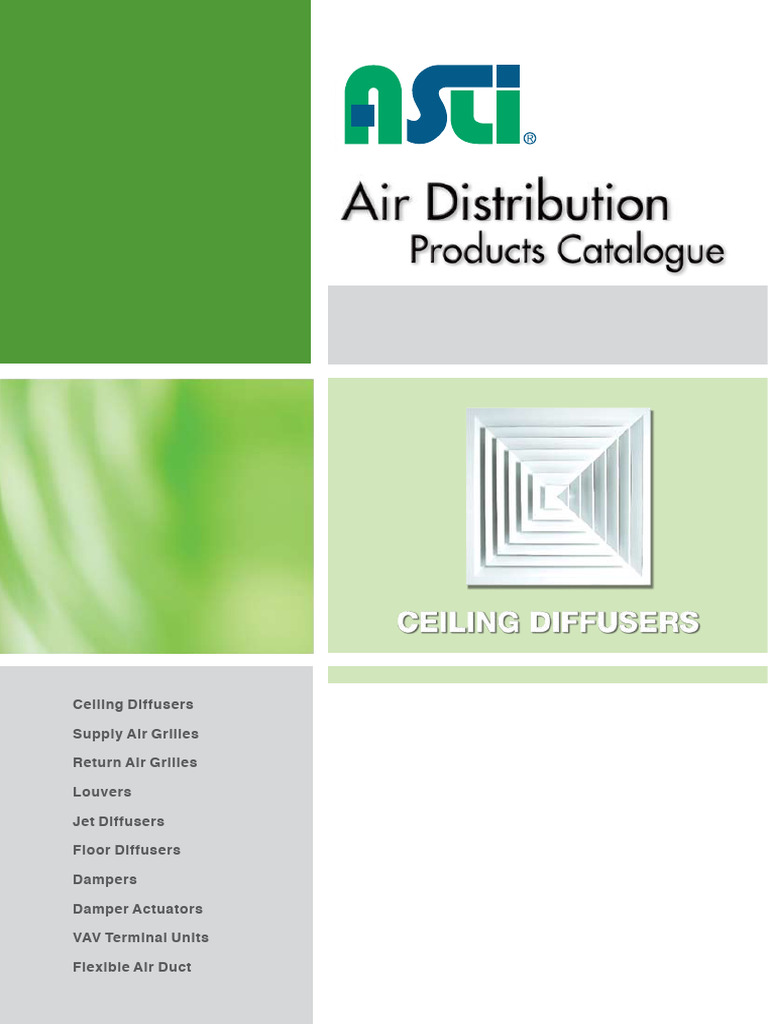 01 ASLI Ceiling Diffusers Set | PDF | Duct (Flow) | Screw