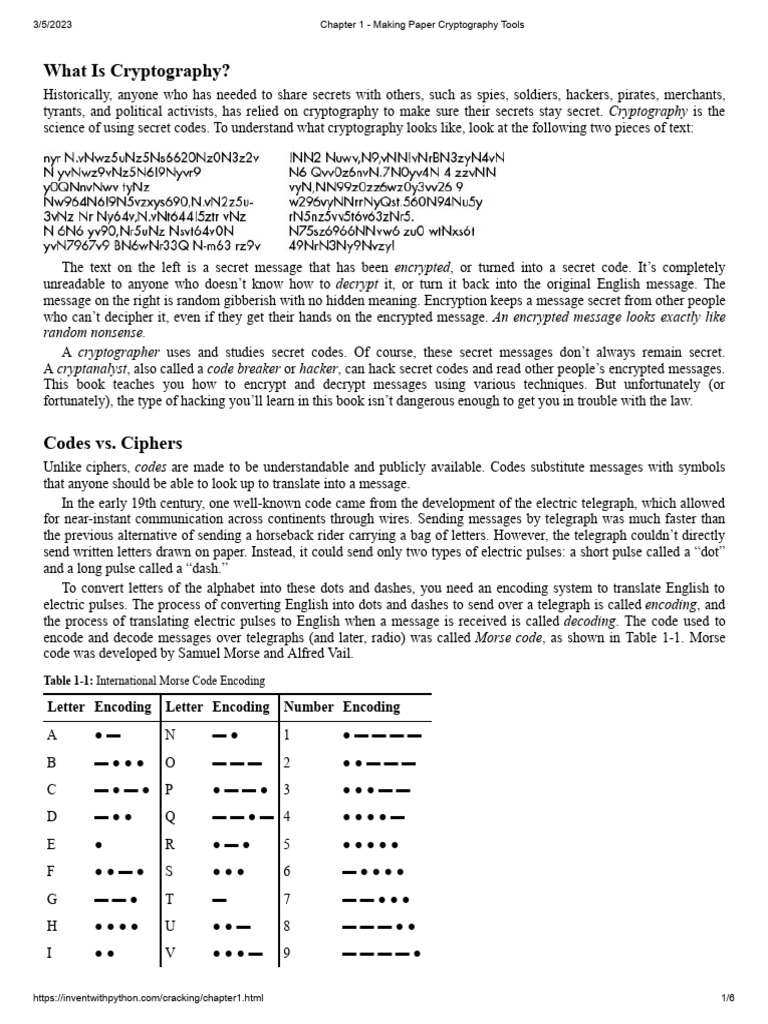 Chapter 1 - Making Paper Cryptography Tools | PDF | Encryption | Cipher