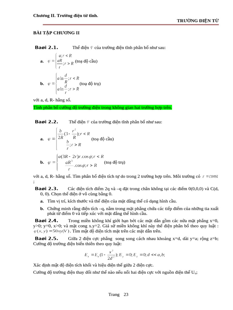 Bai Tap Chuong 2 | PDF