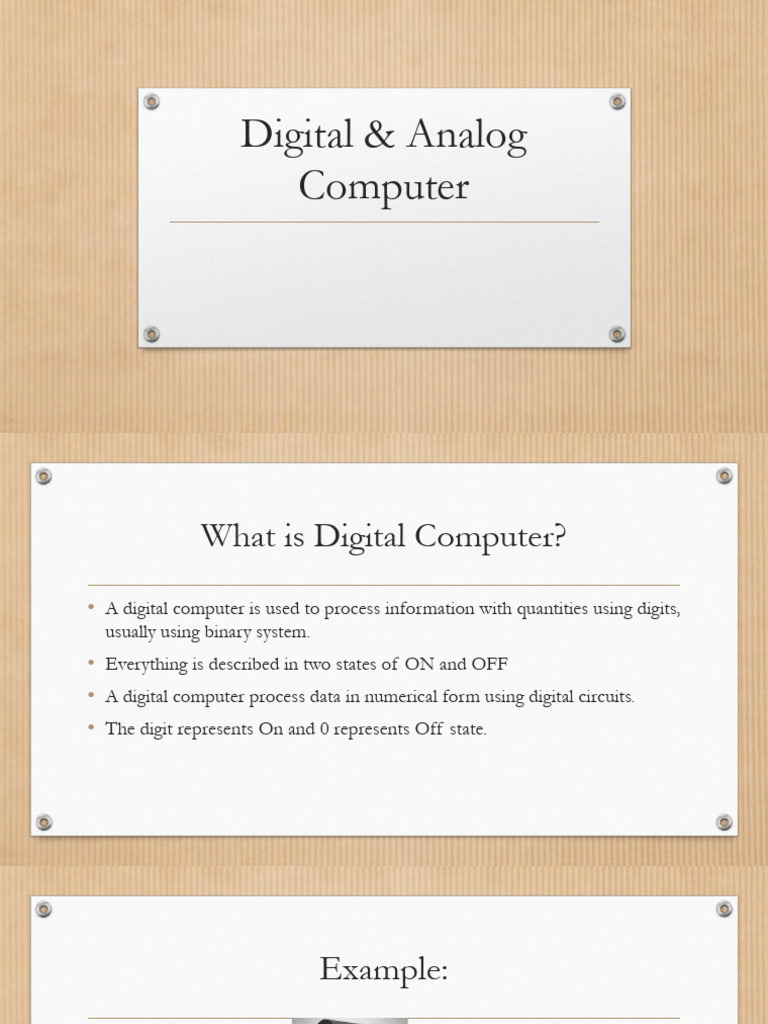 Digital 0 Analog Computer PEoples | PDF