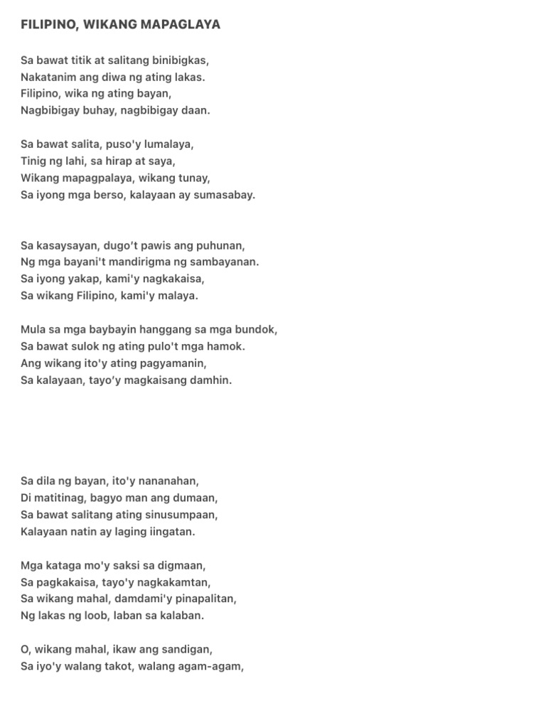 Filipino, Wikang Mapaglaya | PDF