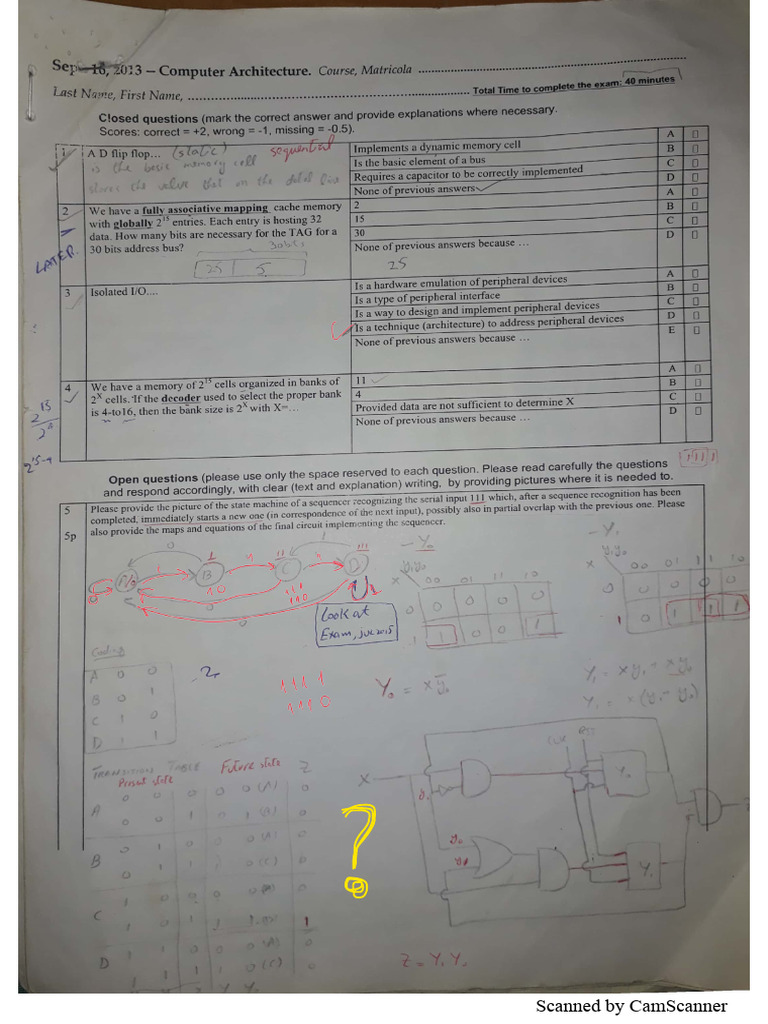 Computer Architecture Past Exams Solved | PDF