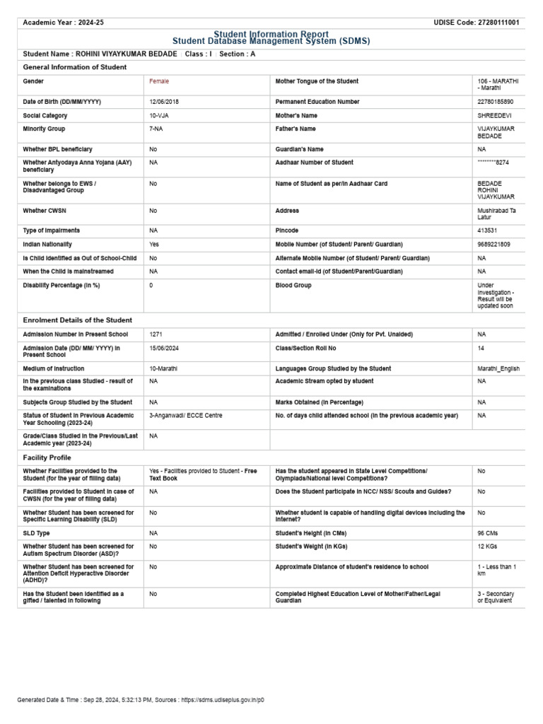 Rohini Viyaykumar Bedade | PDF | Attention Deficit Hyperactivity Disorder | Disability