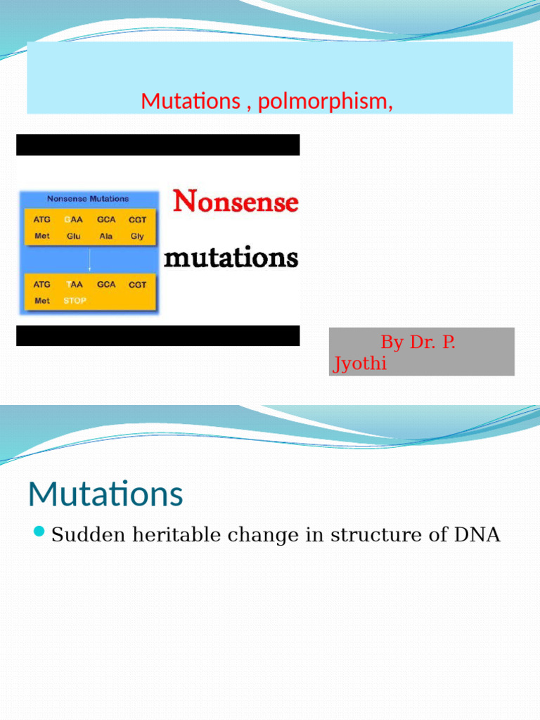 Mutations | PDF | Haemophilia | Diseases And Disorders