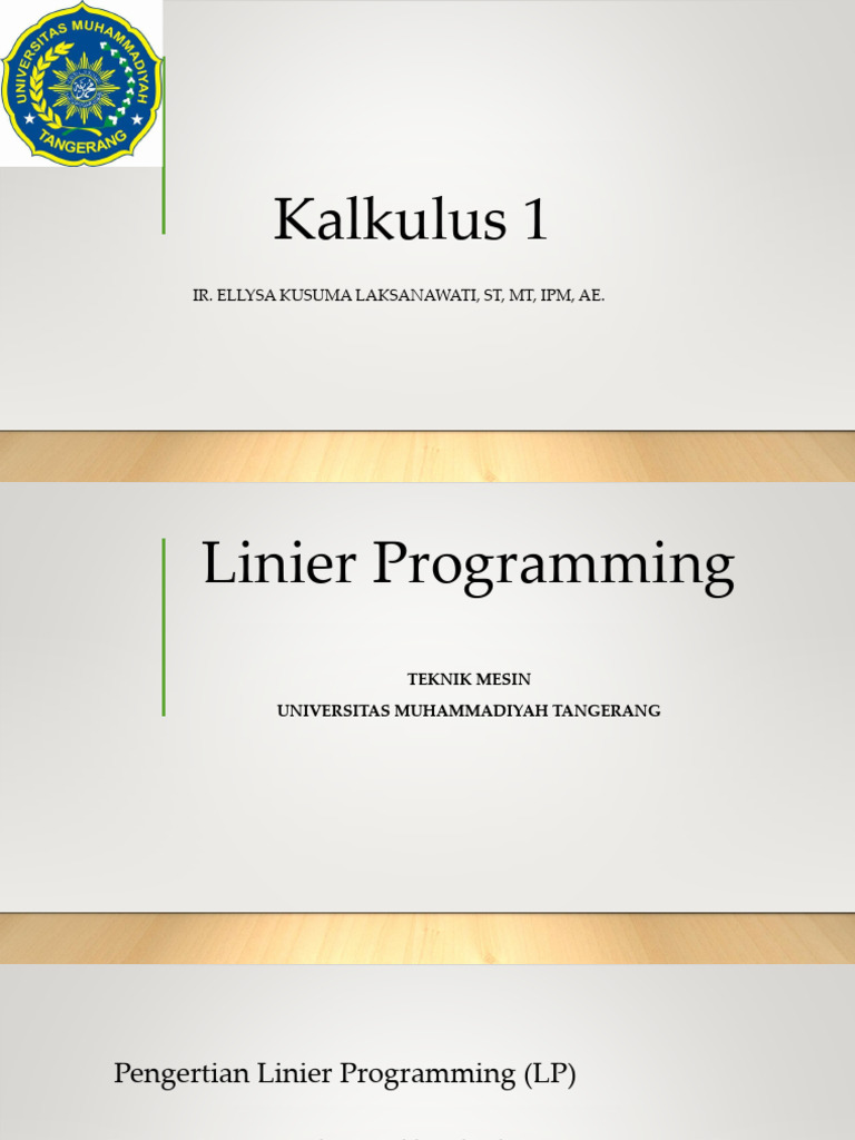Kalkulus 1 M4 Linier Programming | PDF