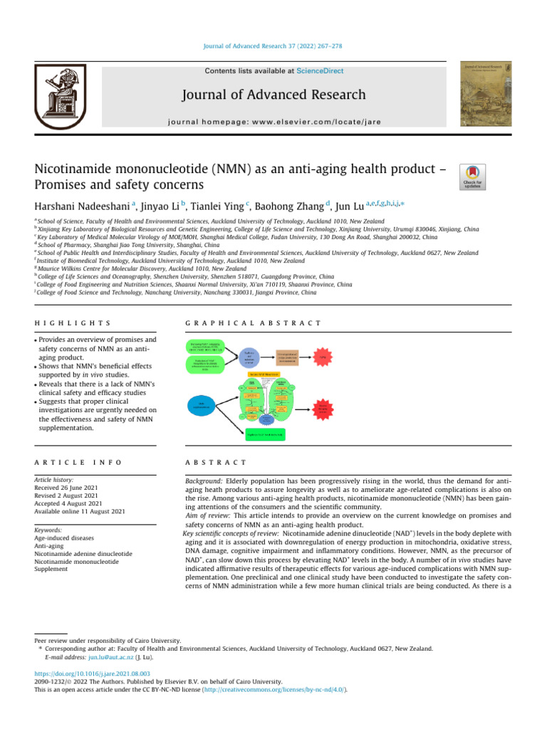 Nicotinamide Mononucleotide (NMN) As An Anti-Aging Health Product Â " Promises and Safety ...