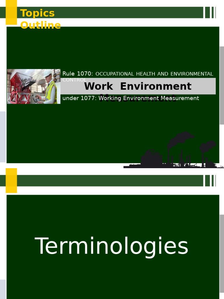 Work Environment Measurement Guide | PDF | Hazards | Occupational ...