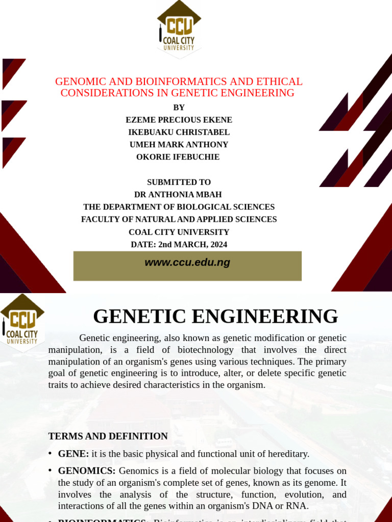 Genomics and Bioinformatics in Genetic Engineering | PDF ...