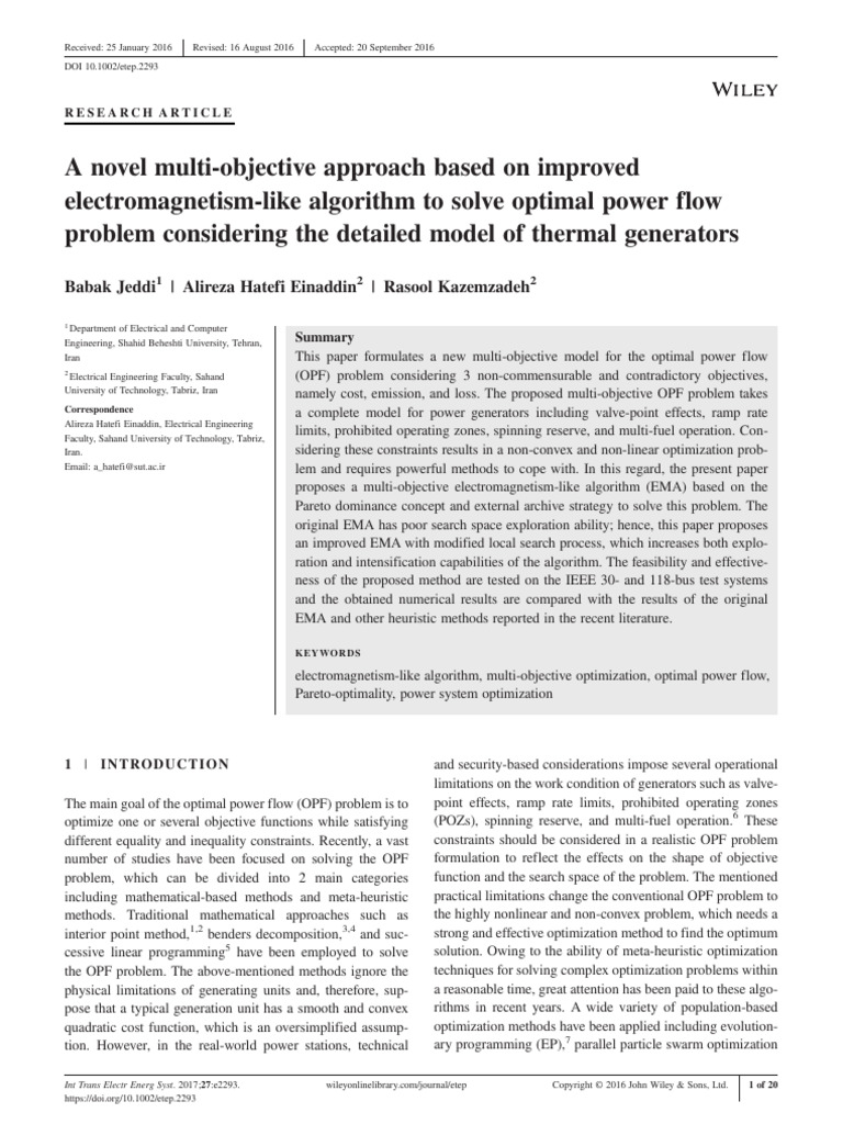 4 A Novel Multi Objective Approach Based On Improved Electromagnetism
