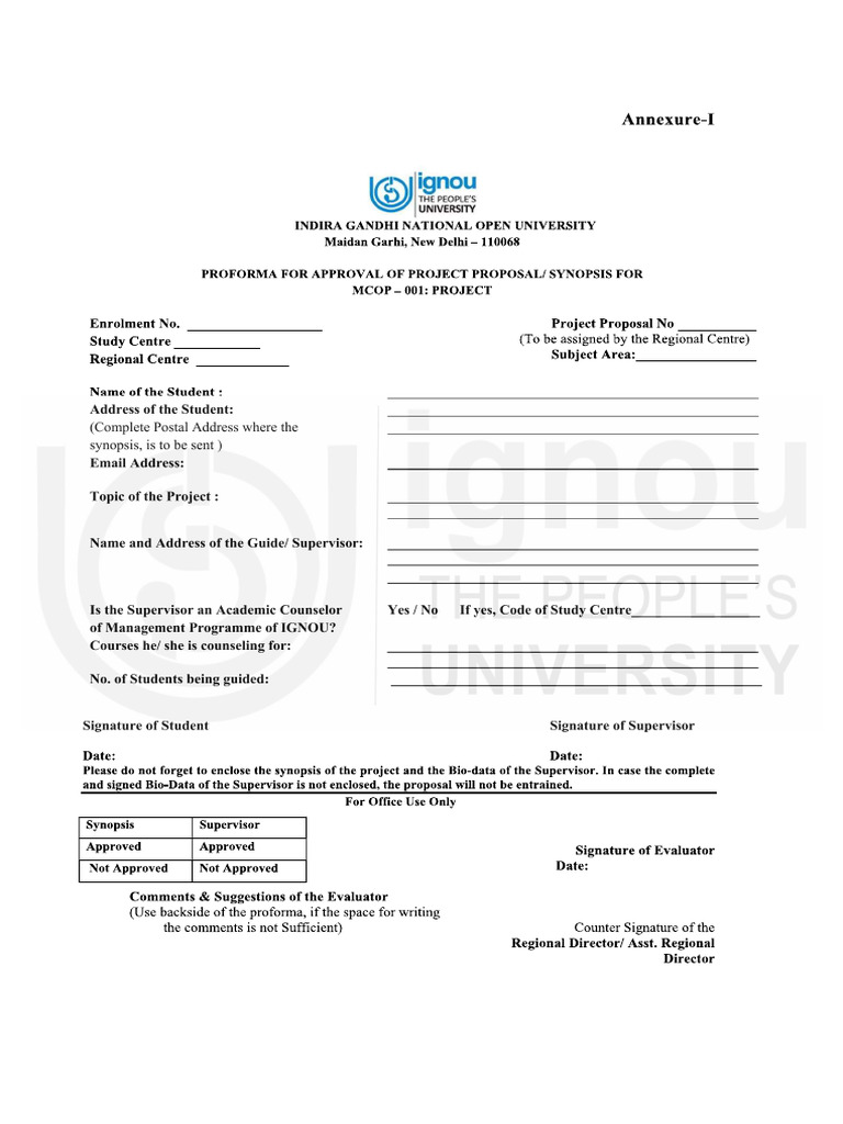 Project Synopsis Annexure | PDF