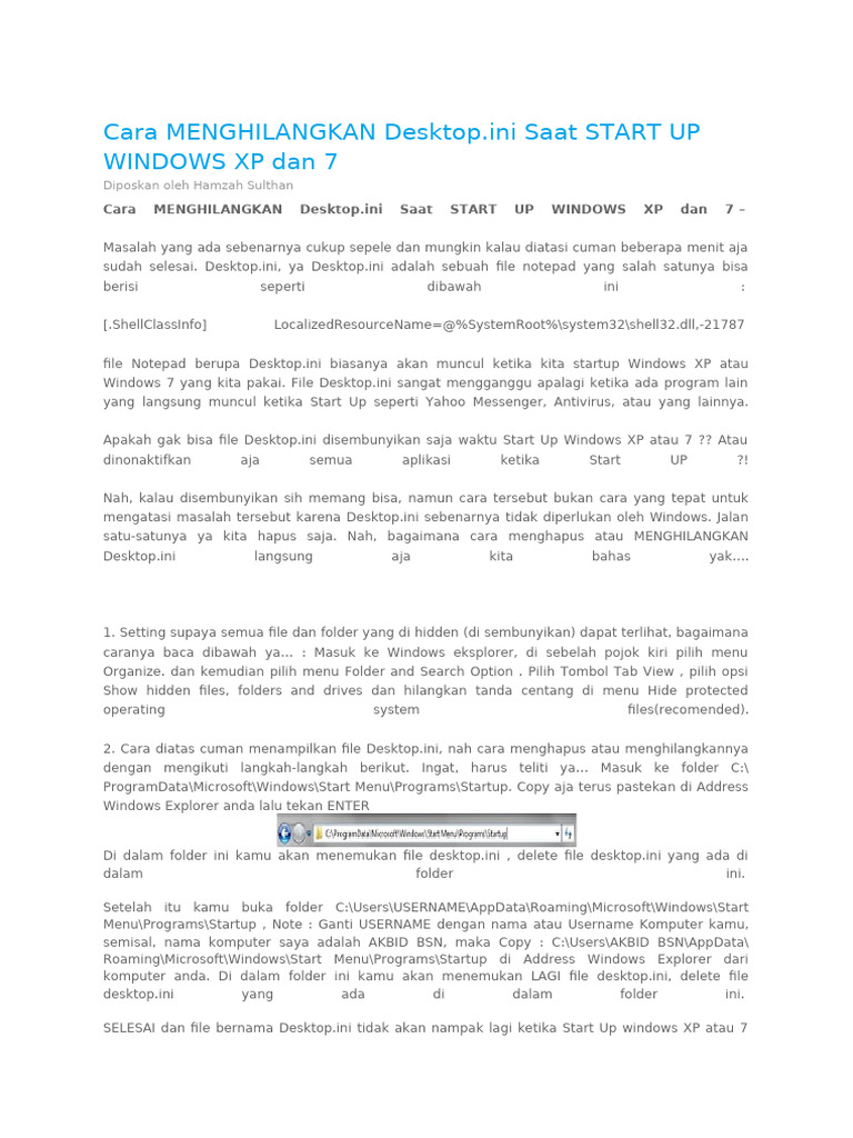 Cara MENGHILANGKAN Desktop | PDF