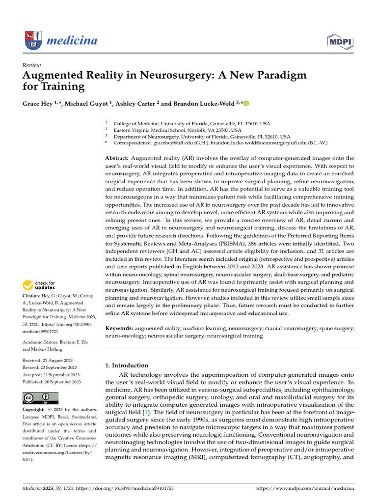Augumented Reality For 3D Modeling | PDF | Augmented Reality | Neurosurgery