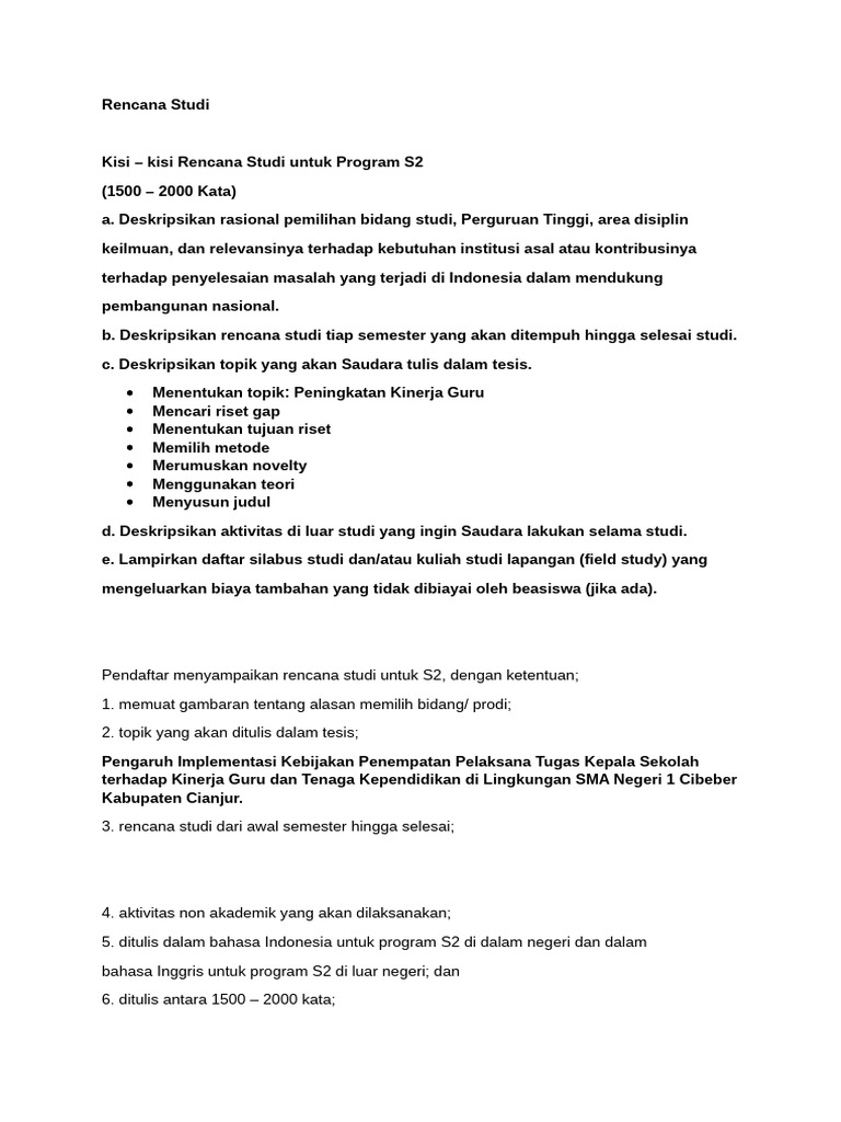 Rencana Studi | PDF