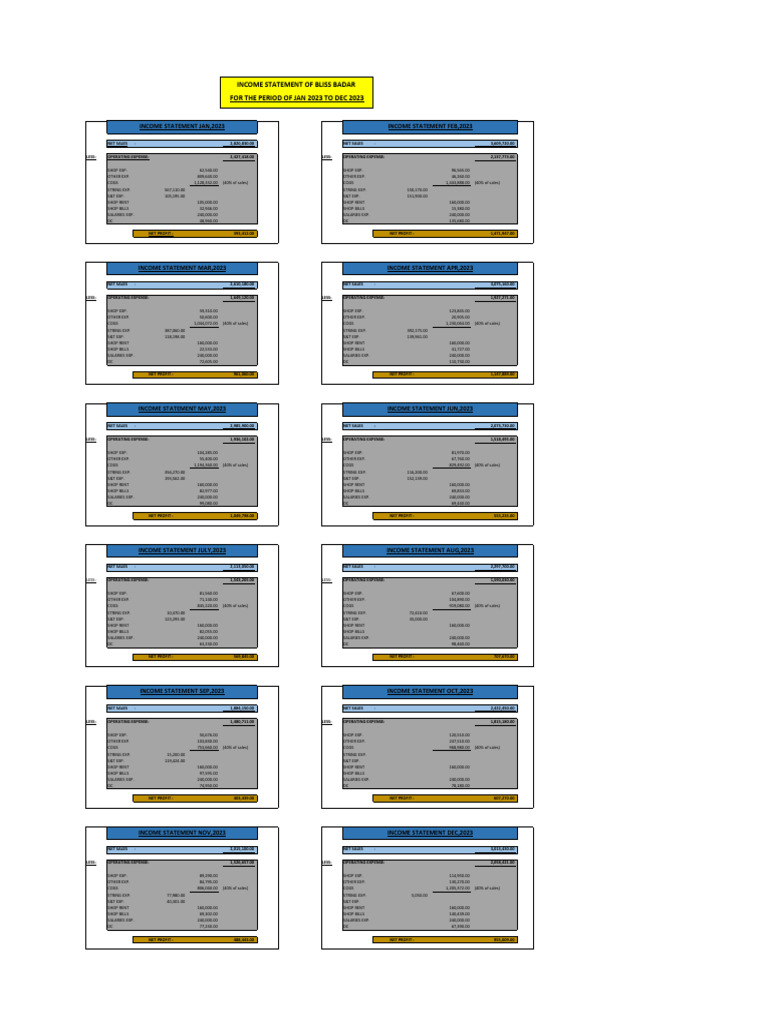 Income Statement (Nov 2022 To Dec 2023) | PDF | Income Statement | Net ...