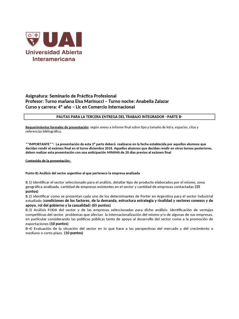 Detalle 3º Entrega Punto b | PDF