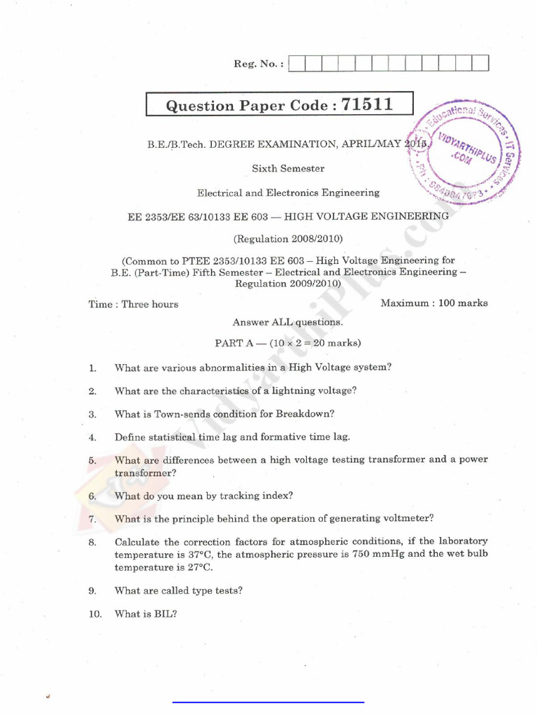 HVE May June 2015 Question Paper | PDF