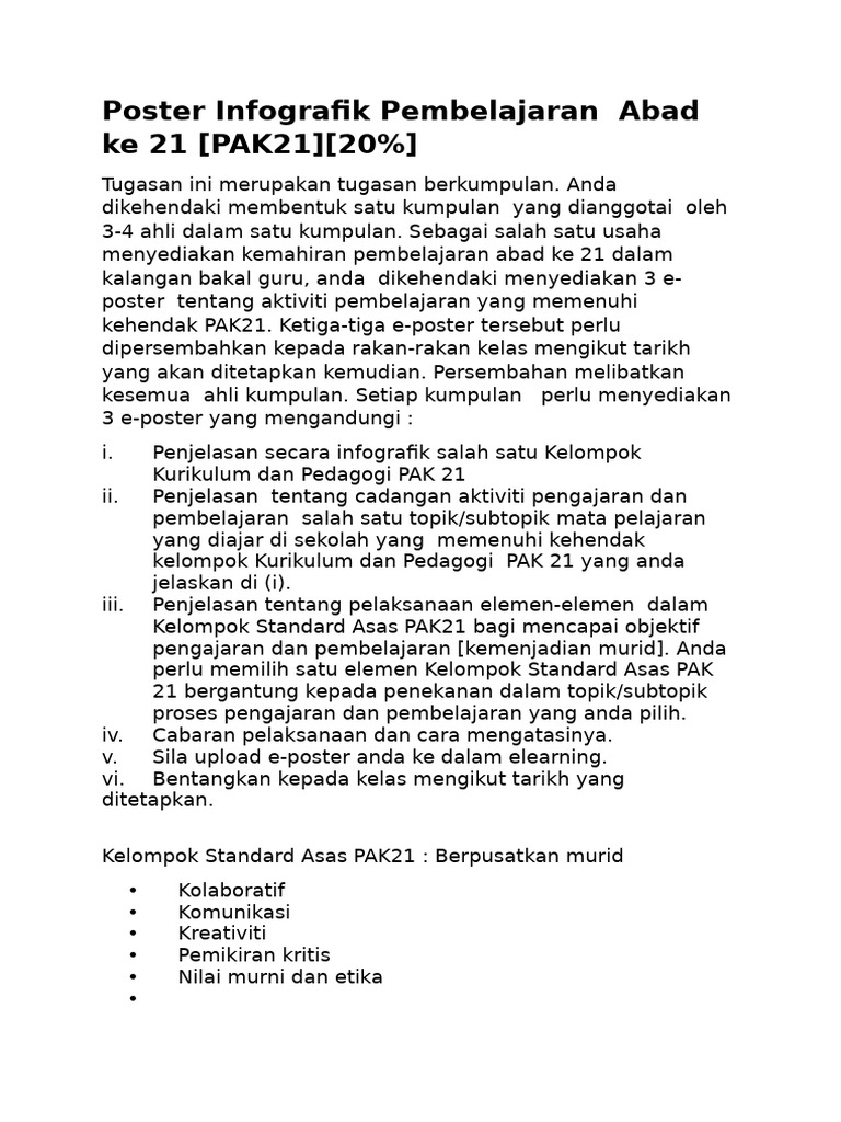 Poster Infografik Pembelajaran Abad Ke 21 | PDF