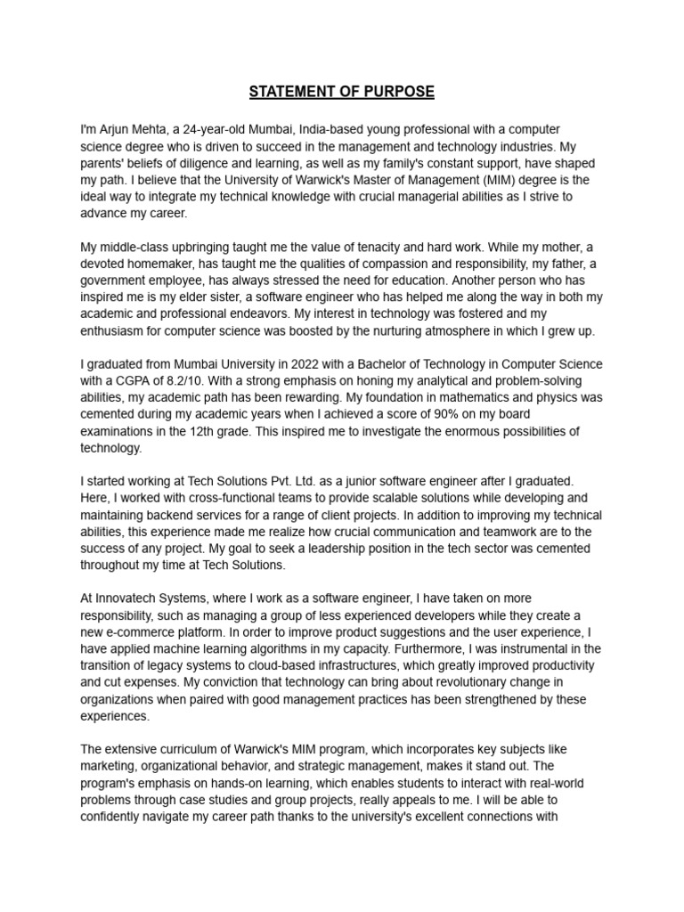 SOP Assignment | PDF | Cognition