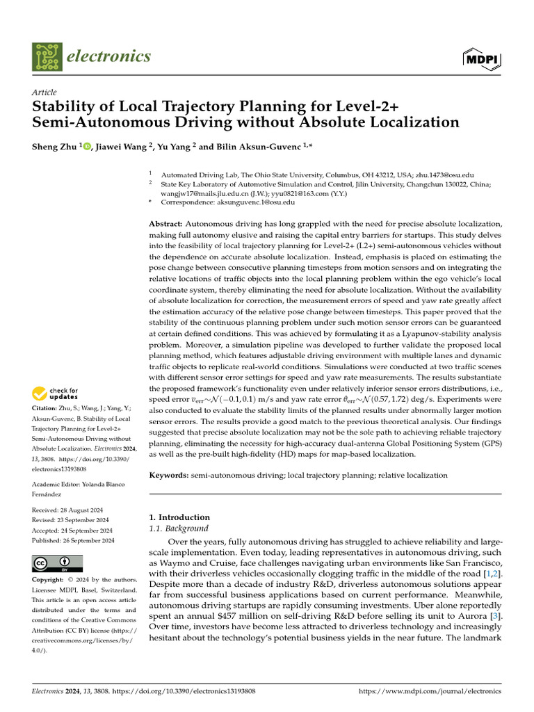 Stability of Local Trajectory Planning For Level-2 | PDF | Stability Theory