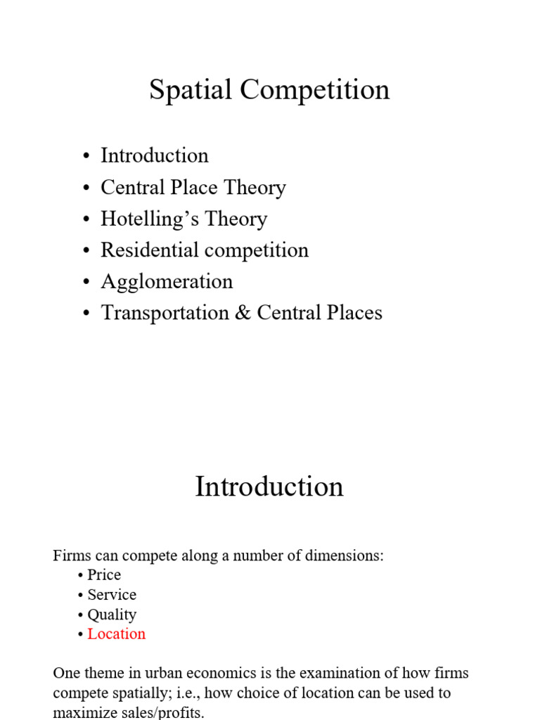 Lecture 02 Concepts I Spatial Competition | PDF | Demand | Economics