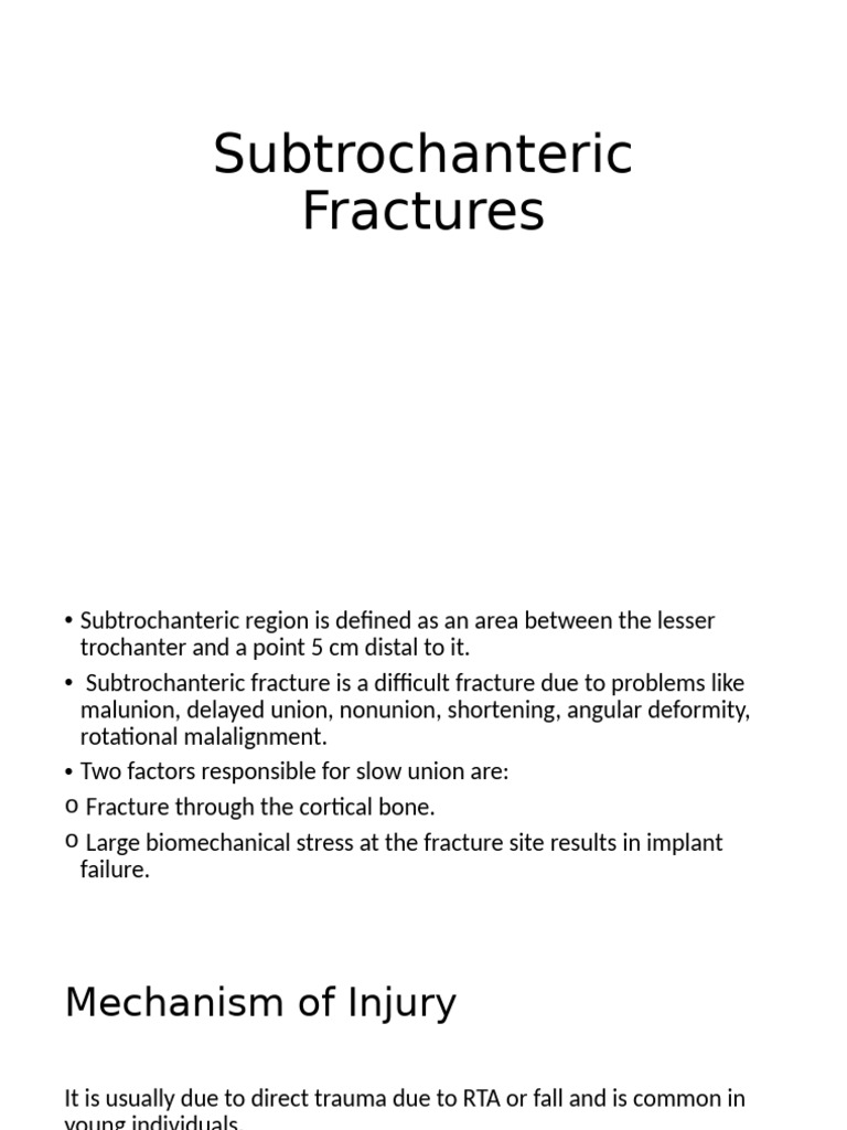 Subtrochanteric Fractures | PDF | Hip | Skeletal System
