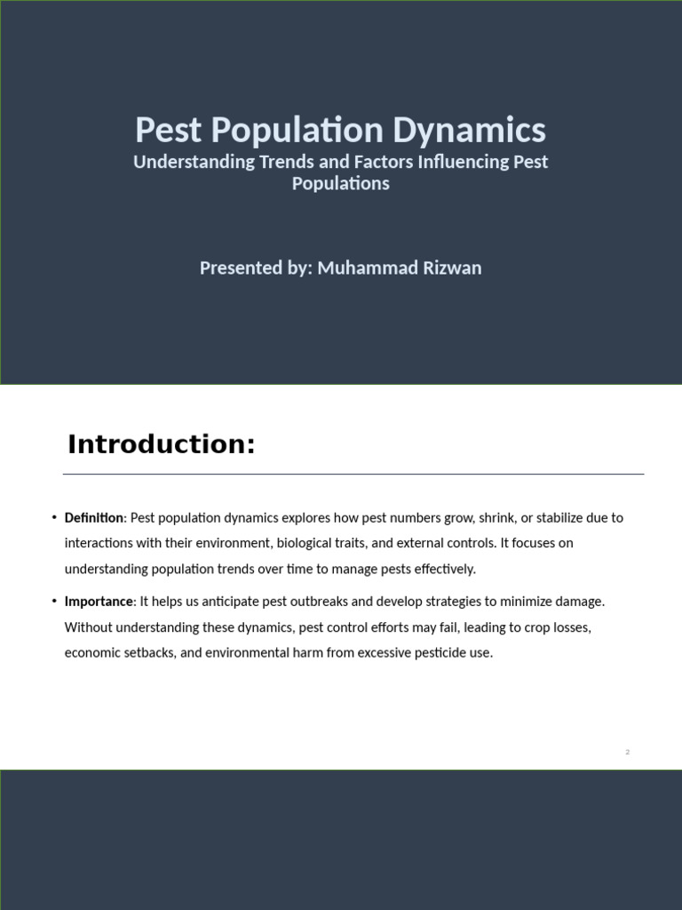 Pest Population Dynamics | PDF | Pest (Organism) | Pest Control