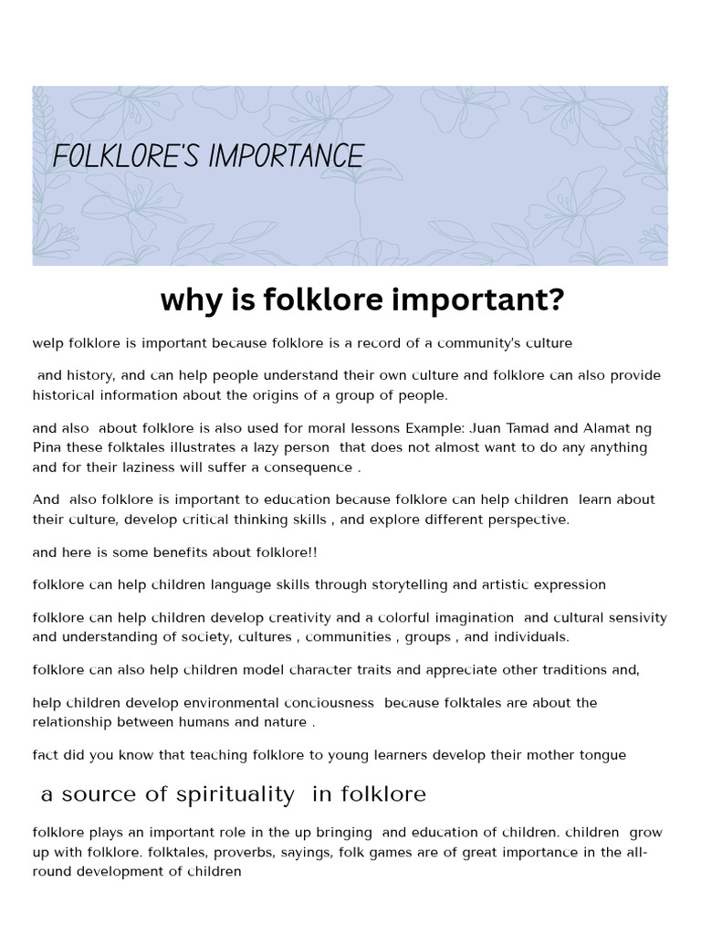 Why Is Folklore and Mythology Important | PDF