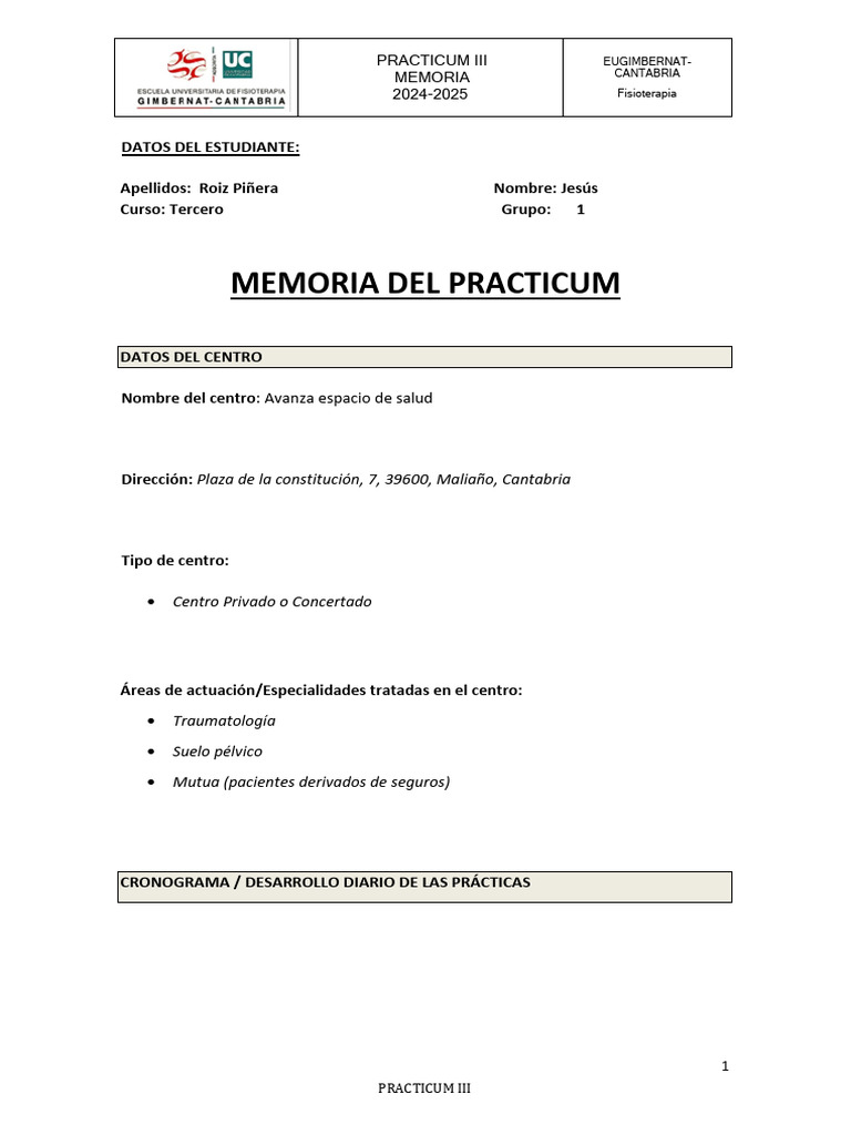 PRACTICUM III Jesús Roiz | PDF | Terapia física | Tobillo