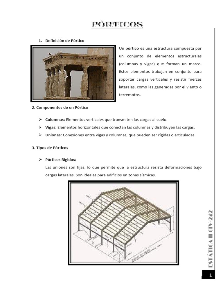 Análisis y Diseño de Pórticos | PDF | Viga (Estructura) | Columna
