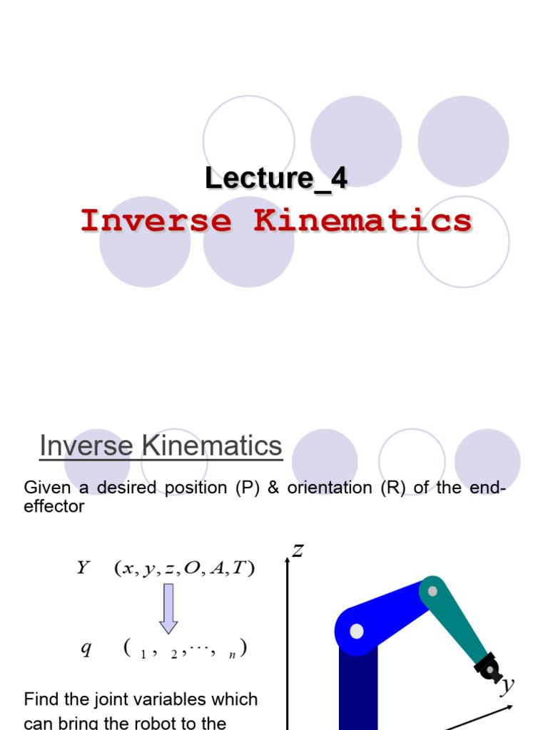 Lecture - 4 Inverse Kinematics | PDF | Mathematical Objects | Mathematics
